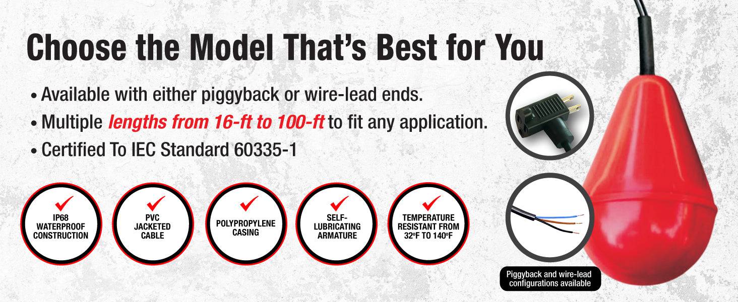 "Sludge Boss" Heavy Duty Float Switch for Septic and Sewage